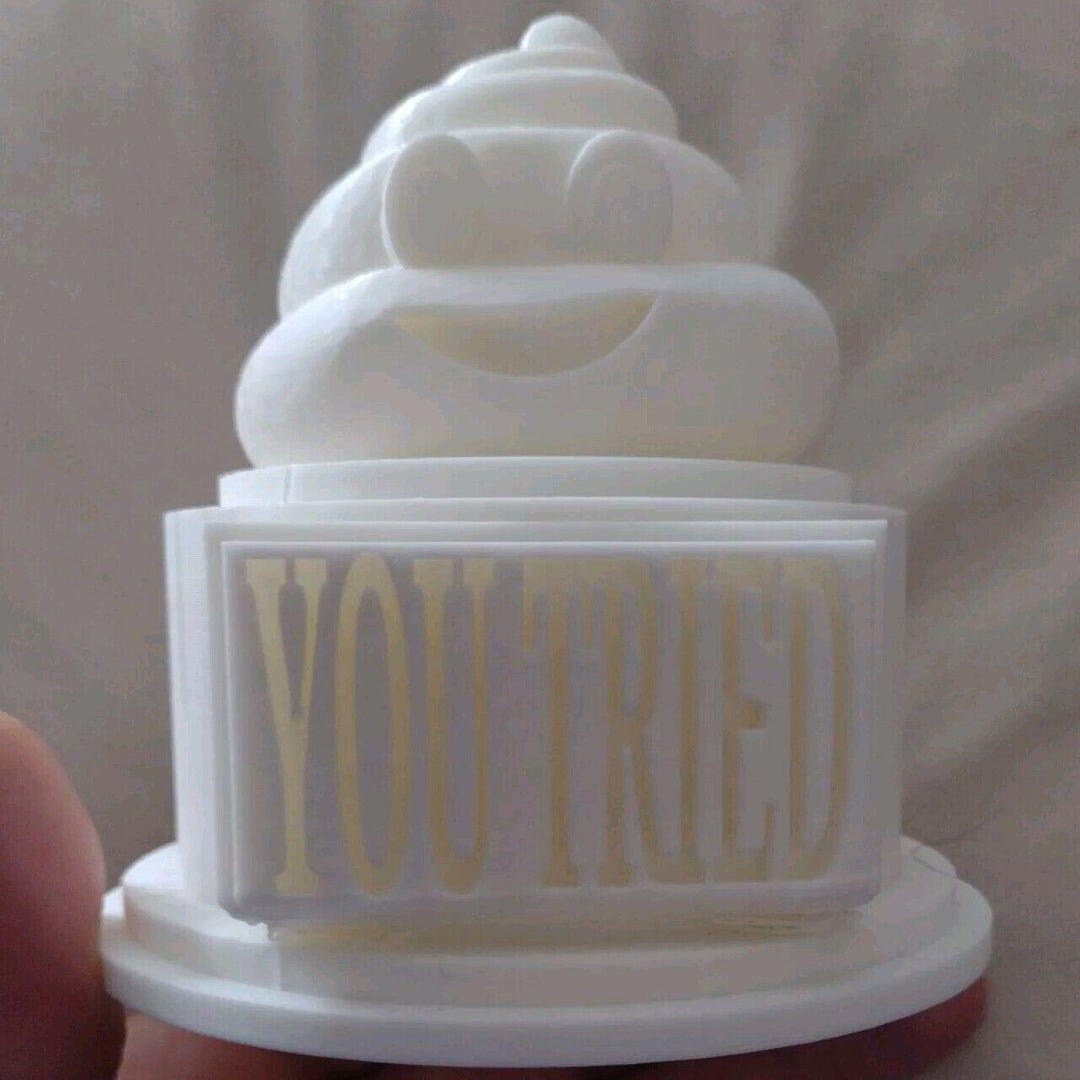 Funny you Tried Poop Emoji Trophy by Lazarofilm 3D Printed Gag Gift - Etsy