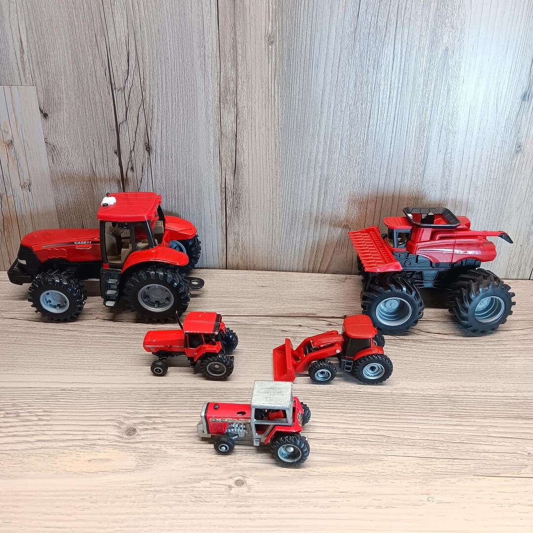 Red Tractor Toy Set - 5 Collectible Models - Etsy