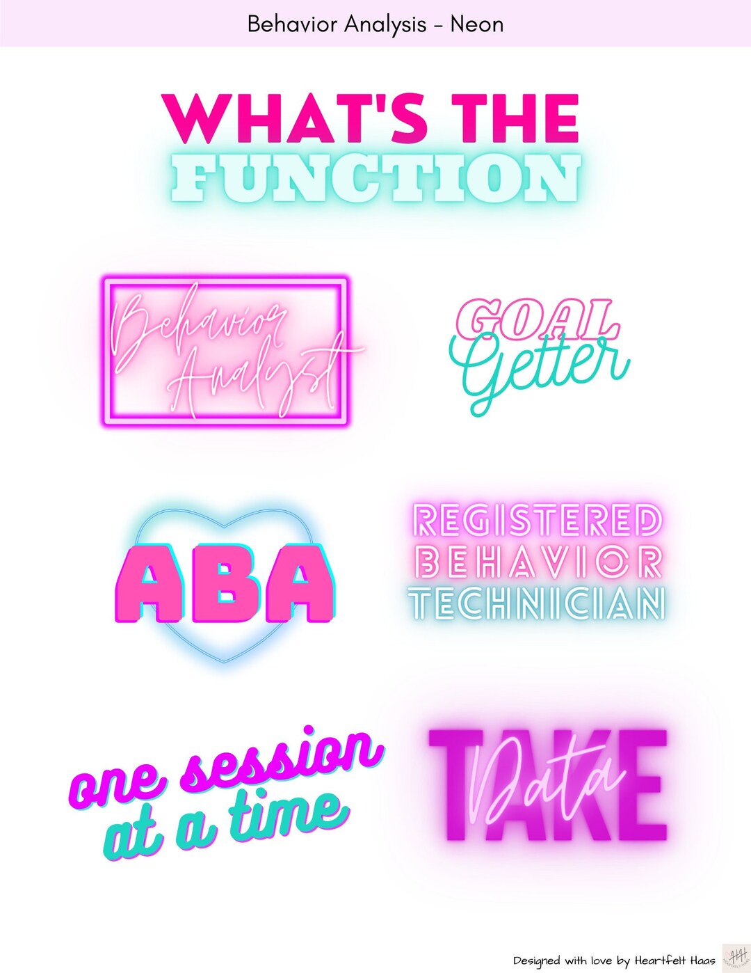 Instant Download, Printable Stickers, ABA, BCBA, Planner Stickers, Neon ...