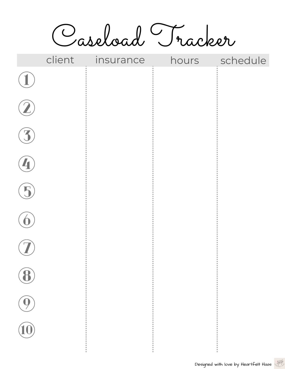 BCBA Caseload Tracker, Minimalist, ABA, Client Tracker, Applied ...