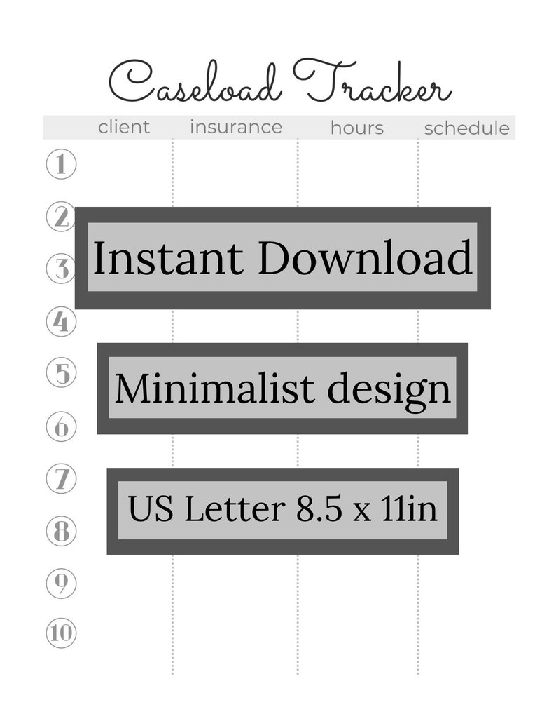 BCBA Caseload Tracker, Minimalist, ABA, Client Tracker, Applied ...