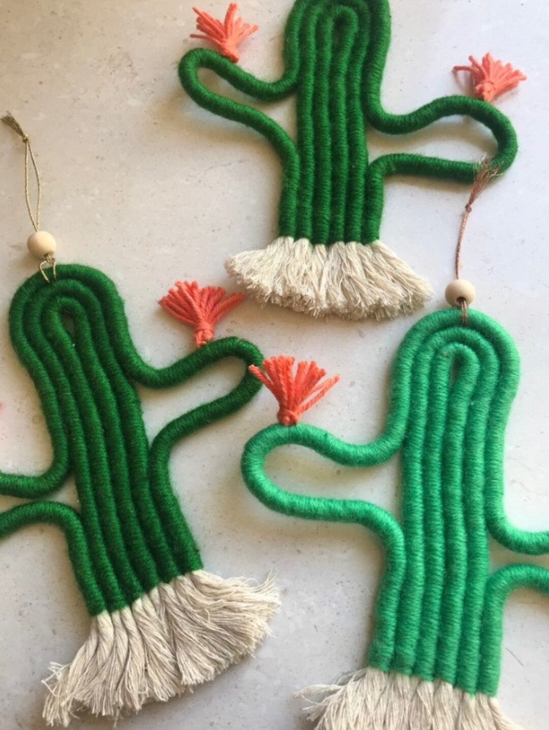 Macrame Cactus Boho Hanging Decoration - Etsy