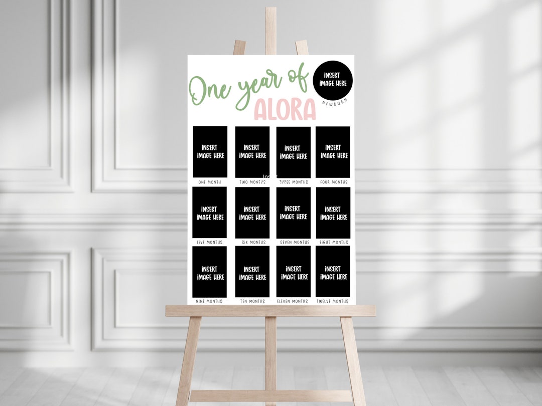 My First Year Poster Template Modern 1st Birthday Photo - Etsy