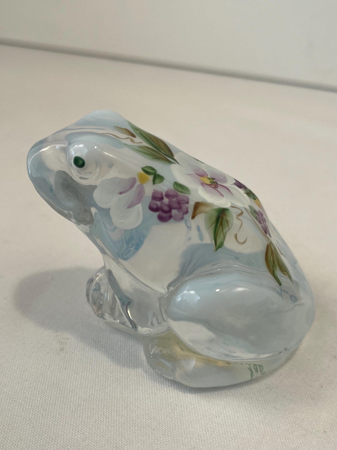 Fenton Signed Opalescent Glass Frog Hand Painted - Etsy