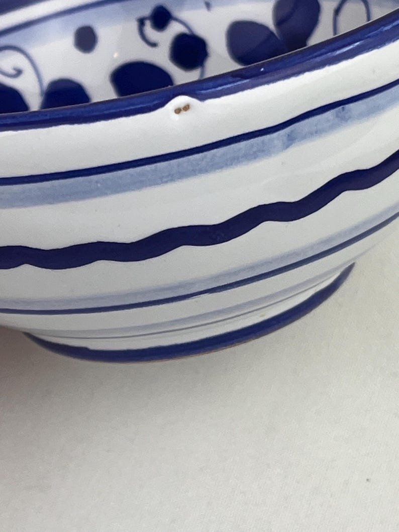 Sambuca Mario Deruta Italian Pottery Small Bowl Cobalt Blue With Bird ...
