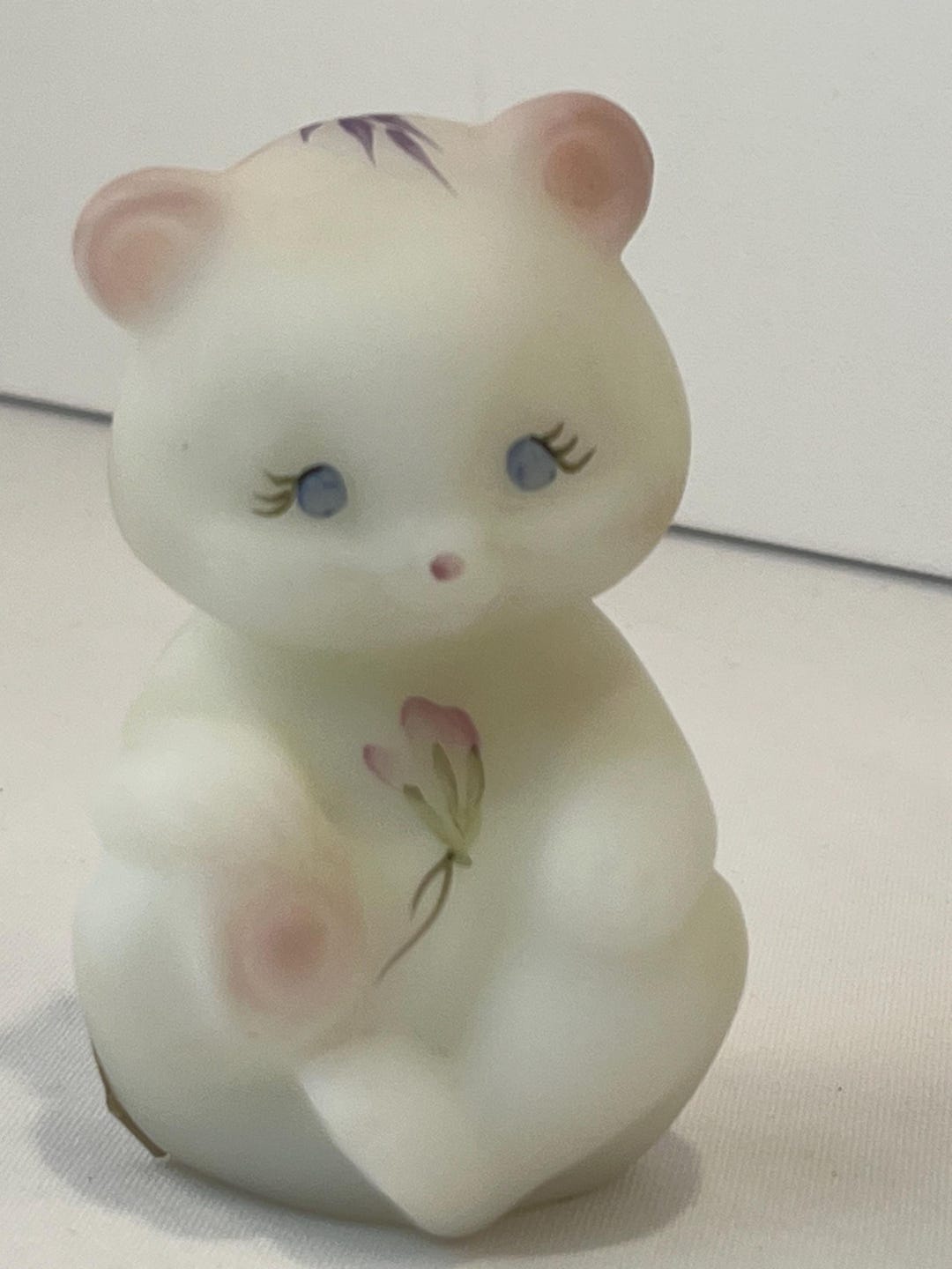 Fenton Glass Hand Painted Bear - Etsy