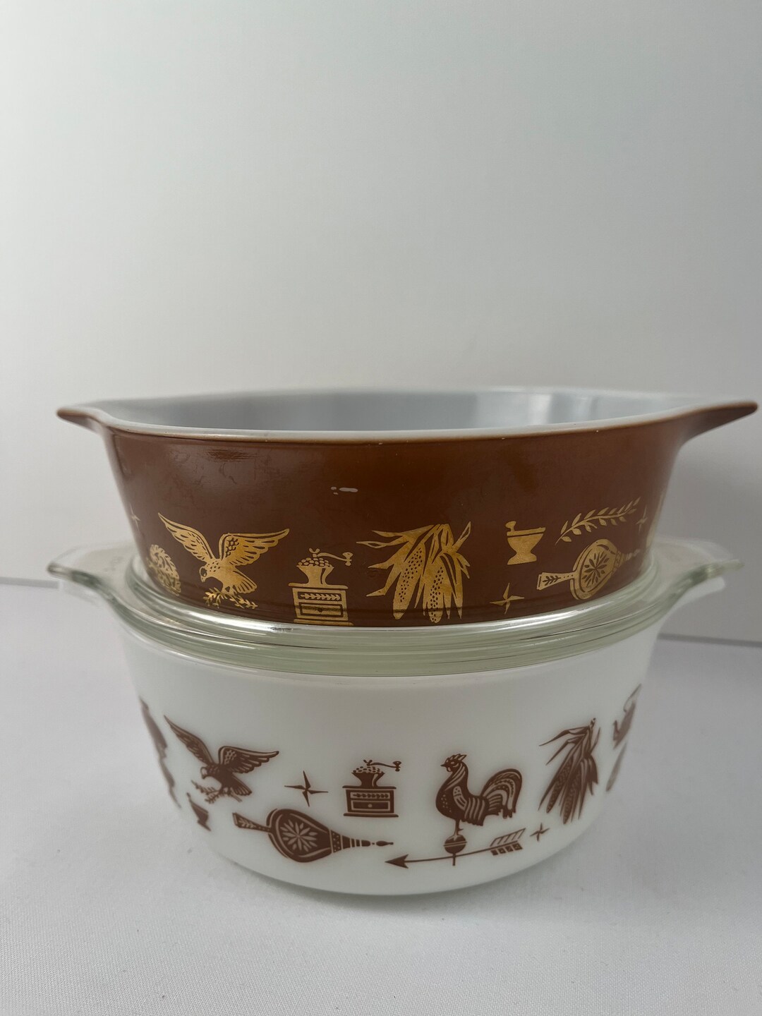 Pyrex Early American Casserole Dish Set - Etsy