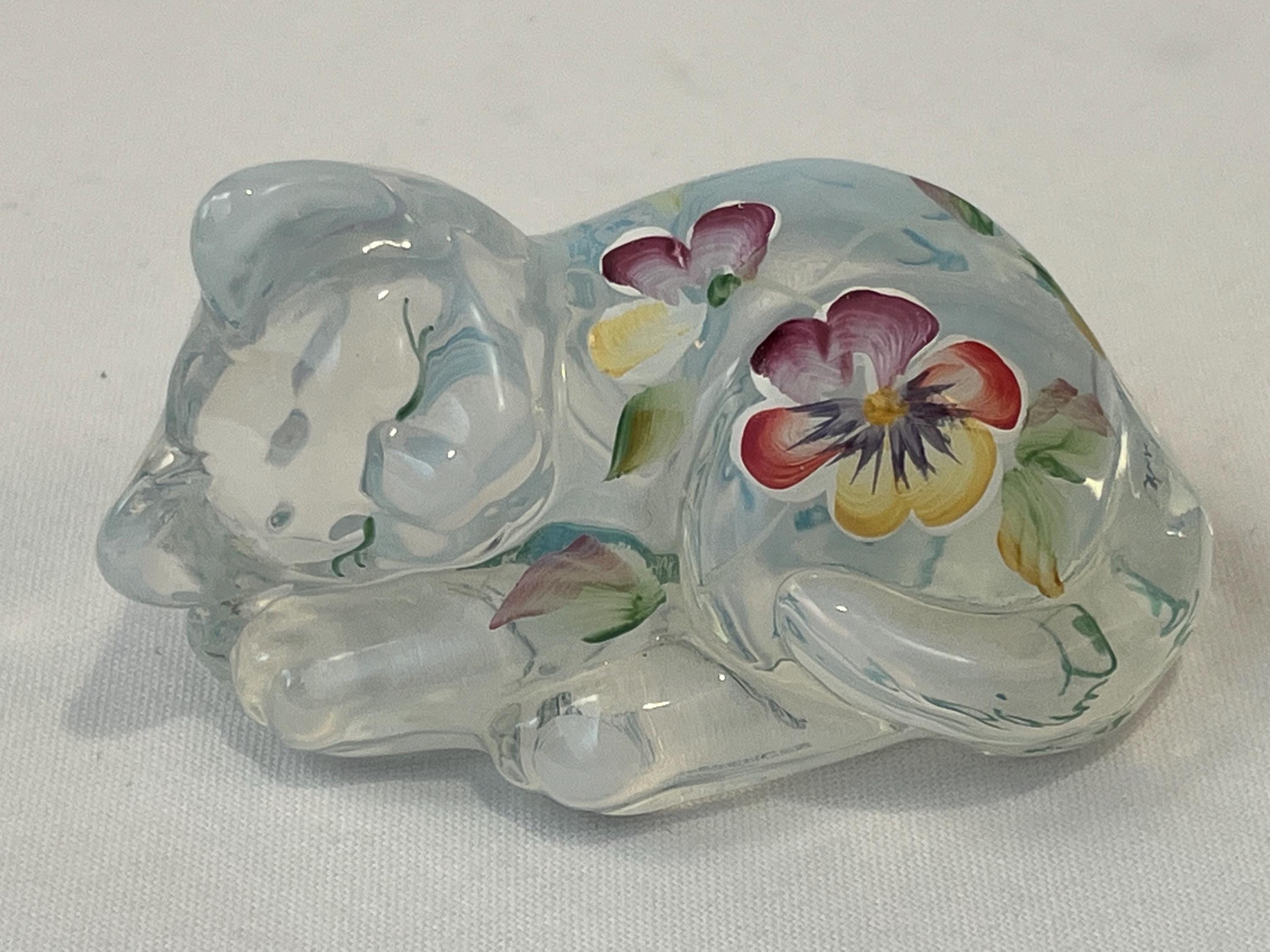 Fenton Sleeping Cat Signed Glass Messenger Exclusive - Etsy