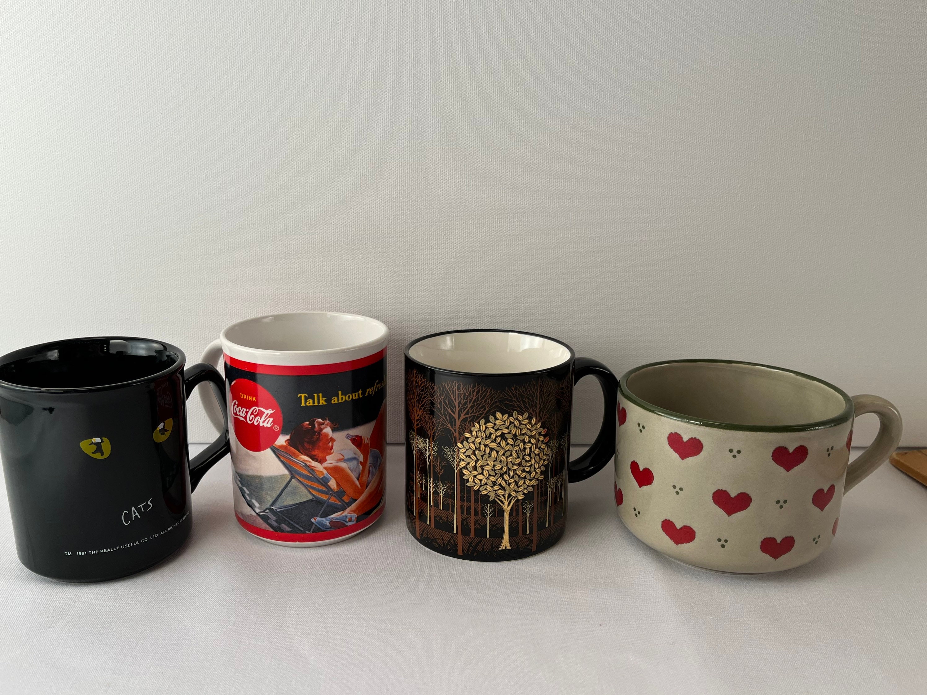 Vintage Assorted Mugs Cats, Coca-cola, Otagirl MCM, and Schramberg Hearts. - Etsy