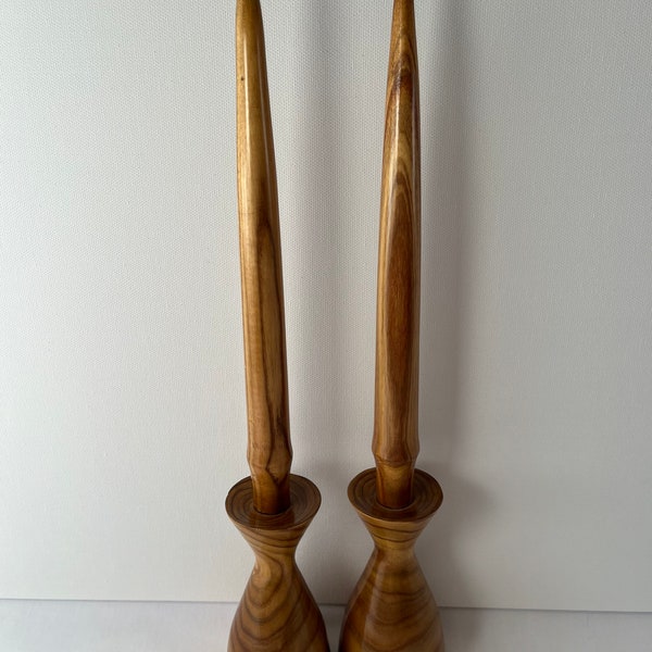 Teak Candlesticks - Etsy