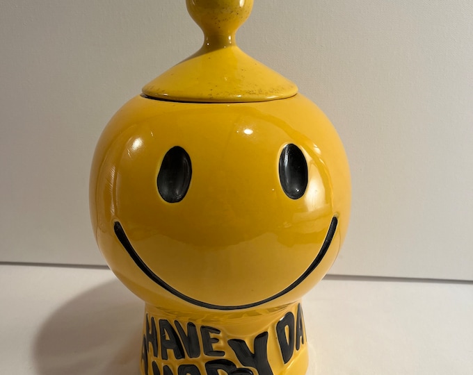 Mccoy Smiley Face Cookie Jar/have a Happy Day Smiley Cookie Jar/smiley ...