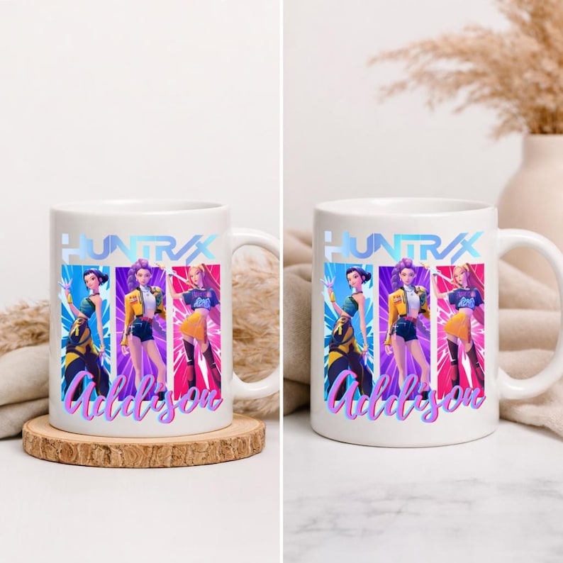 Huntrxx K-pop Demon Hunters Personalised Mug | Custom Name Kids Mug | K ...