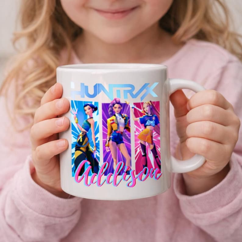Huntrxx K-pop Demon Hunters Personalised Mug | Custom Name Kids Mug | K ...