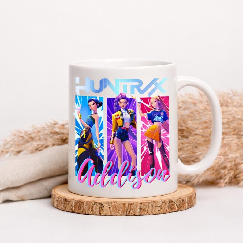 Huntrxx K-pop Demon Hunters Personalised Mug | Custom Name Kids Mug | K ...