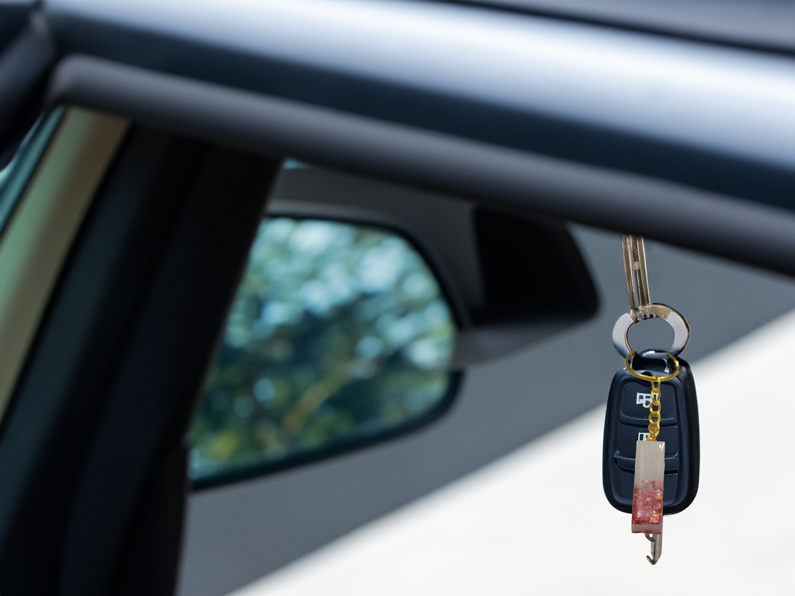 Keychain Handmade Sparkly Pink Resin Initial Keychain Alphabet Keychain ...