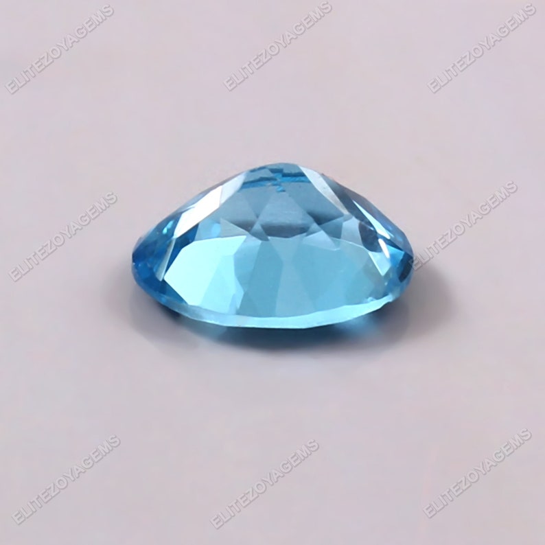 8X10 MM Oval Shape Natural Swiss Blue Topaz Gemstone | Faceted Cut ...