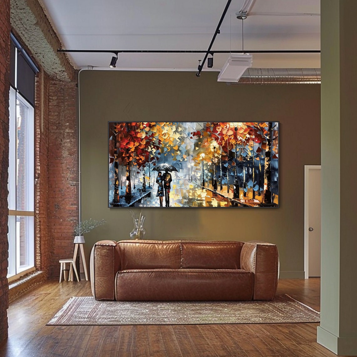 Character Landscape Art Original City Landscape Oil Painting Textured ...