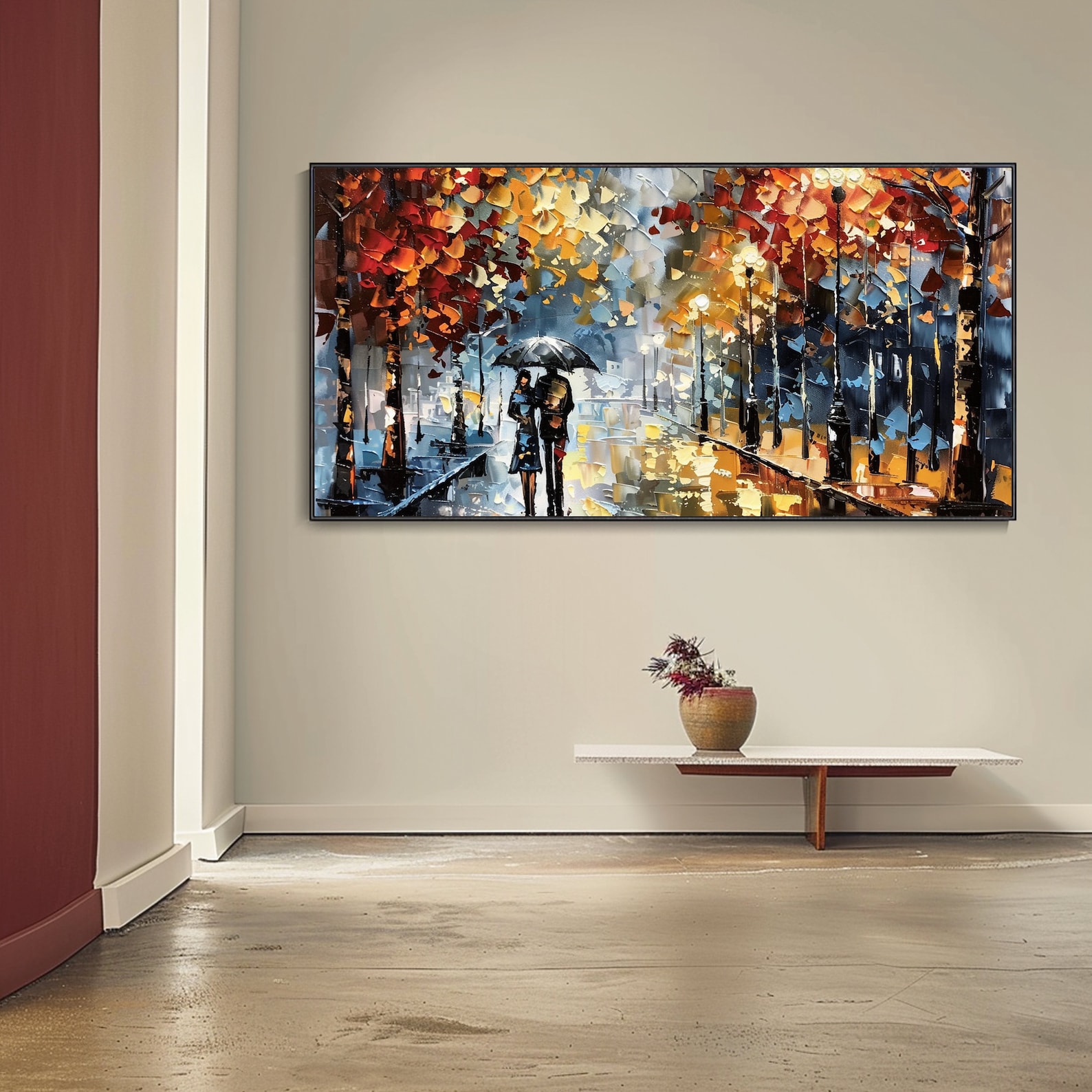 Character Landscape Art Original City Landscape Oil Painting Textured ...