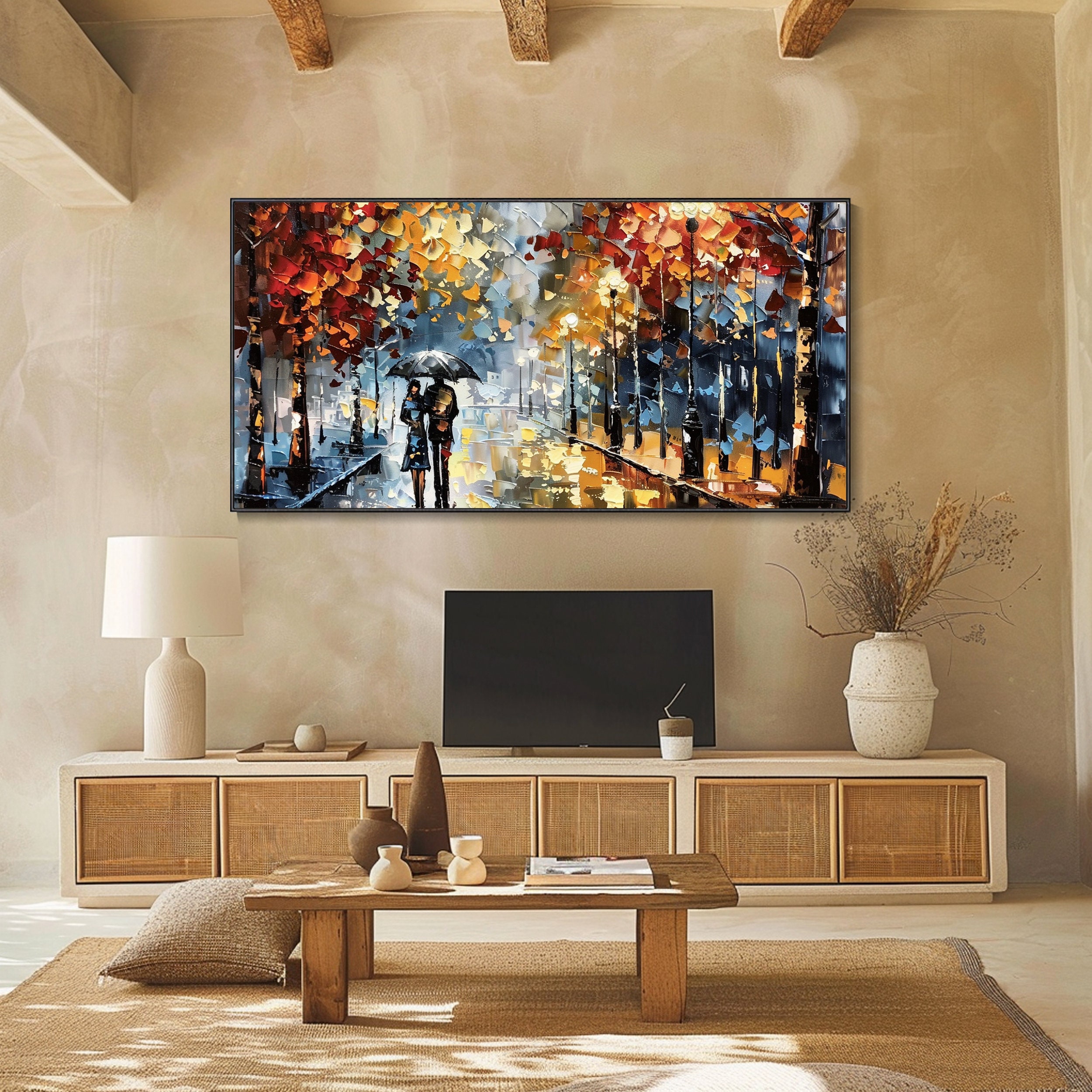 Character Landscape Art Original City Landscape Oil Painting Textured ...