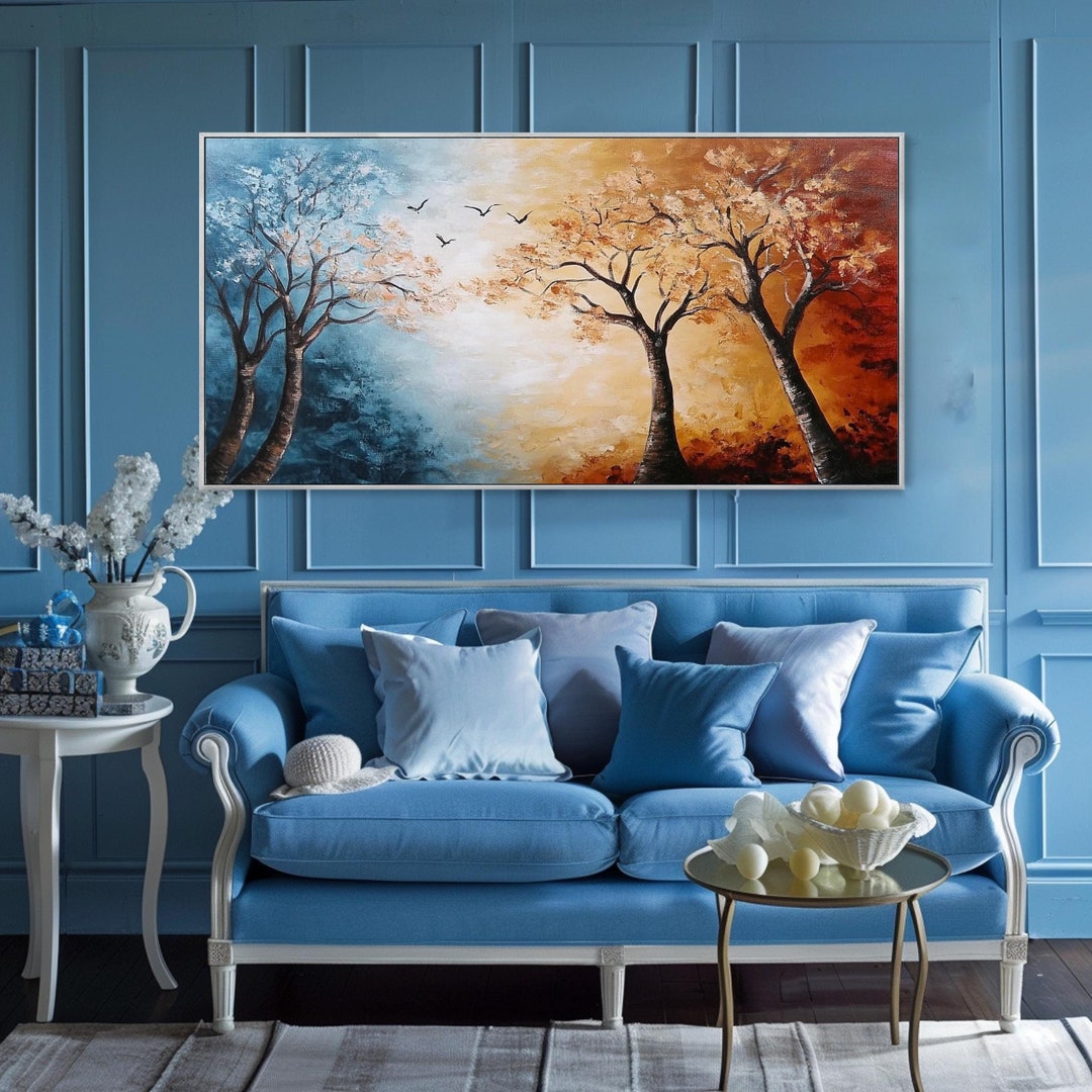3D Impasto Textured Tree Painting Original Colorful Forest Painting on ...