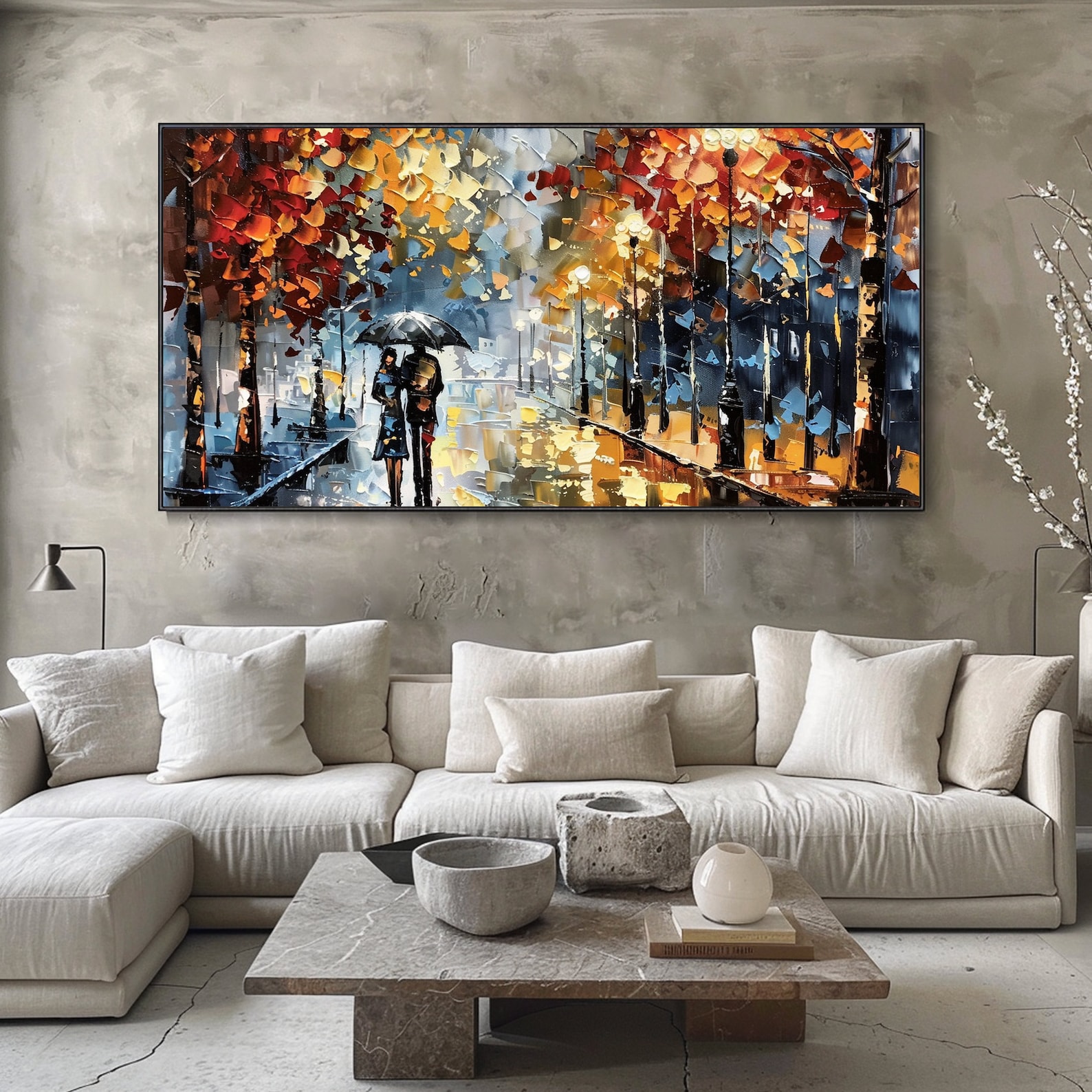 Character Landscape Art Original City Landscape Oil Painting Textured ...