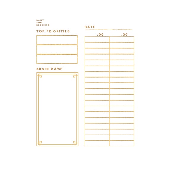 Daily Time Boxing To-do List Work Sheet Printable Daily Time | Etsy