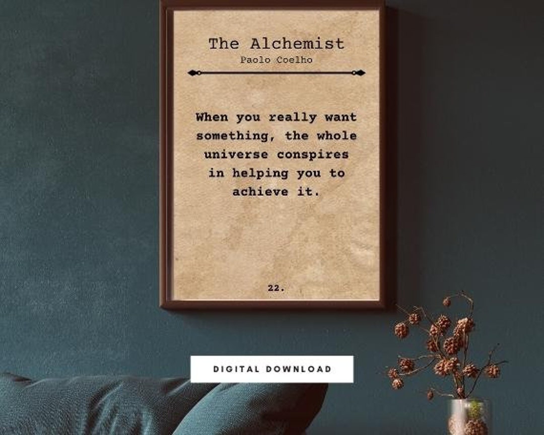 The Alchemist Printable Quote, Book Quote Wall Art, Paulo Coelho Quote ...