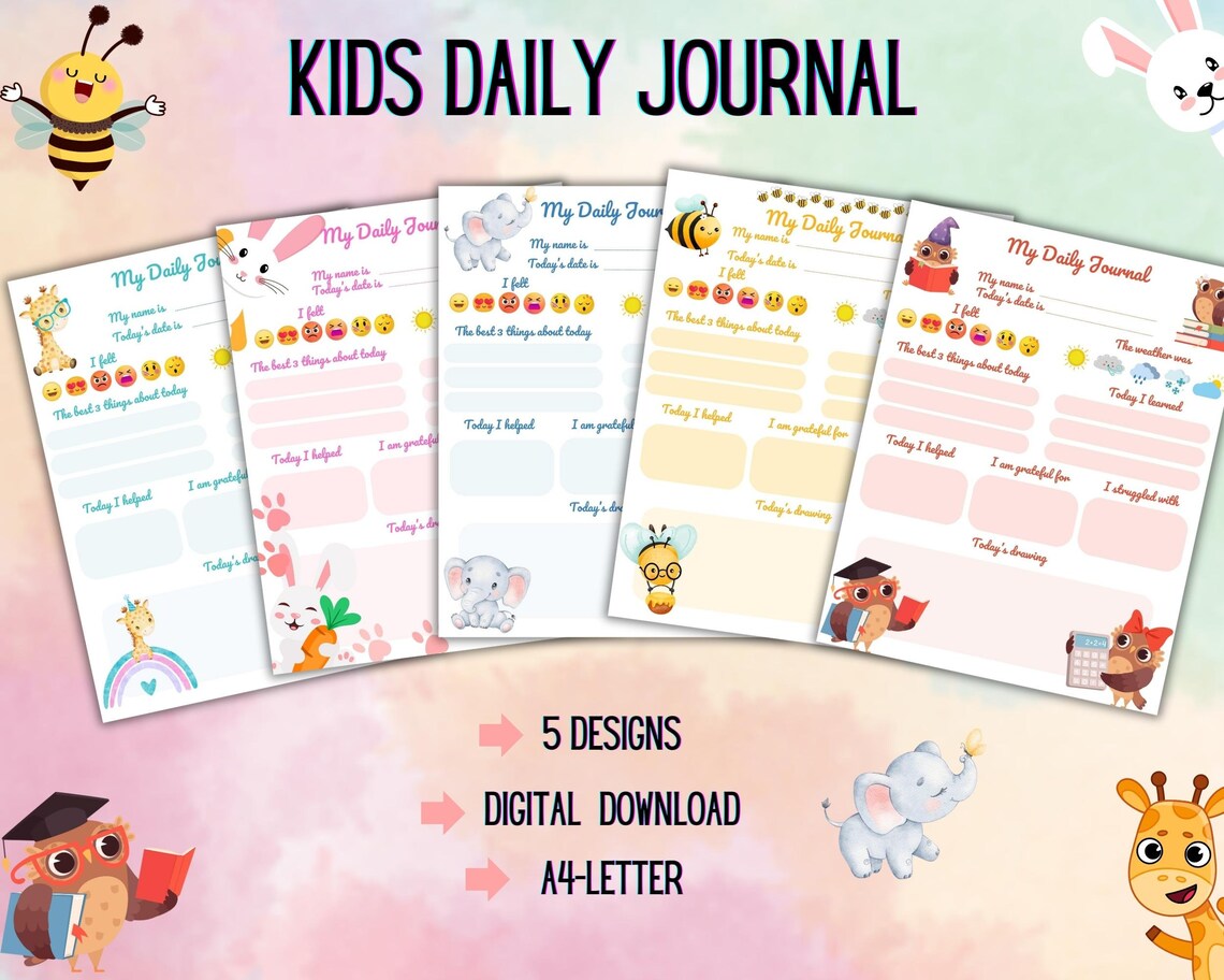 Kids Daily Journal Printable | Journal for Kids | Diary for Children ...