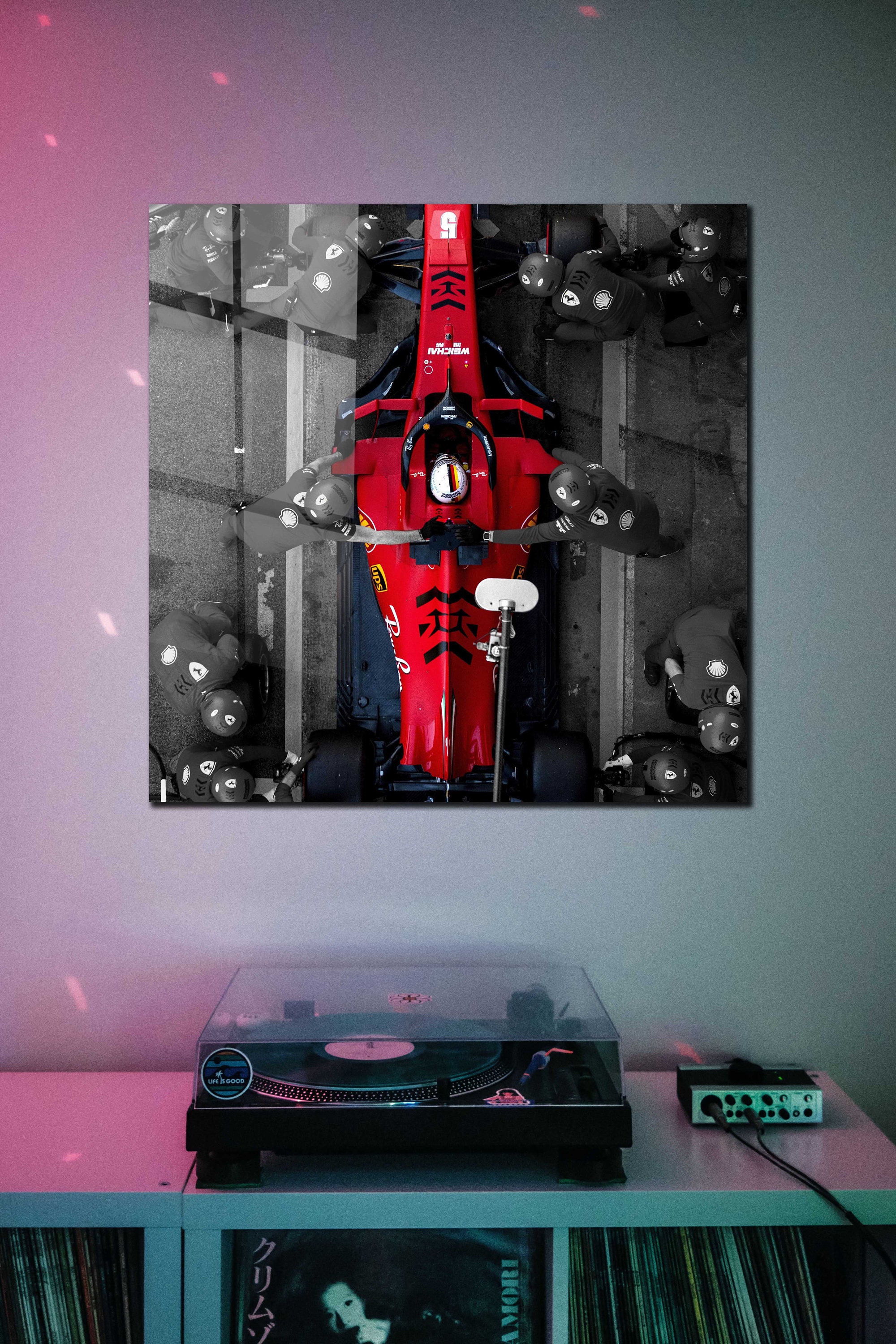 F1 Tempered Glass Wall Art, F1 Car Wall Decor Glass Printing, Formula 1 ...