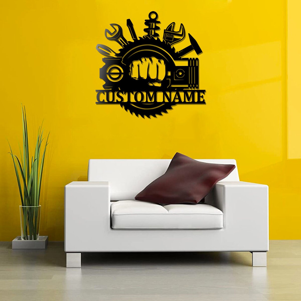 Custom Car Mechanic Garage V2 Metal Wall Art Led Light - Etsy