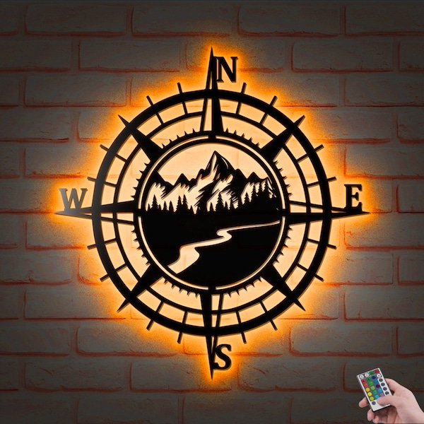 Personalized Compass Metal Sign - Etsy