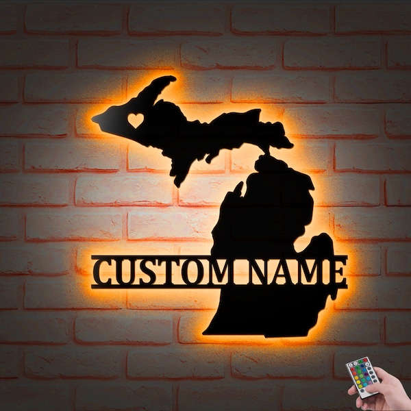 Custom Metal Michigan Sign - Etsy