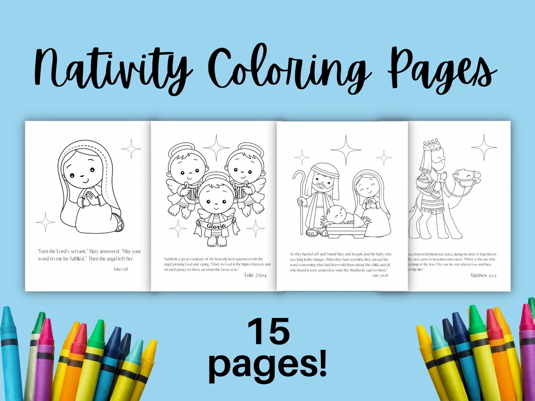Advent Christmas Nativity Coloring Pages Kids, Christian Sunday School ...