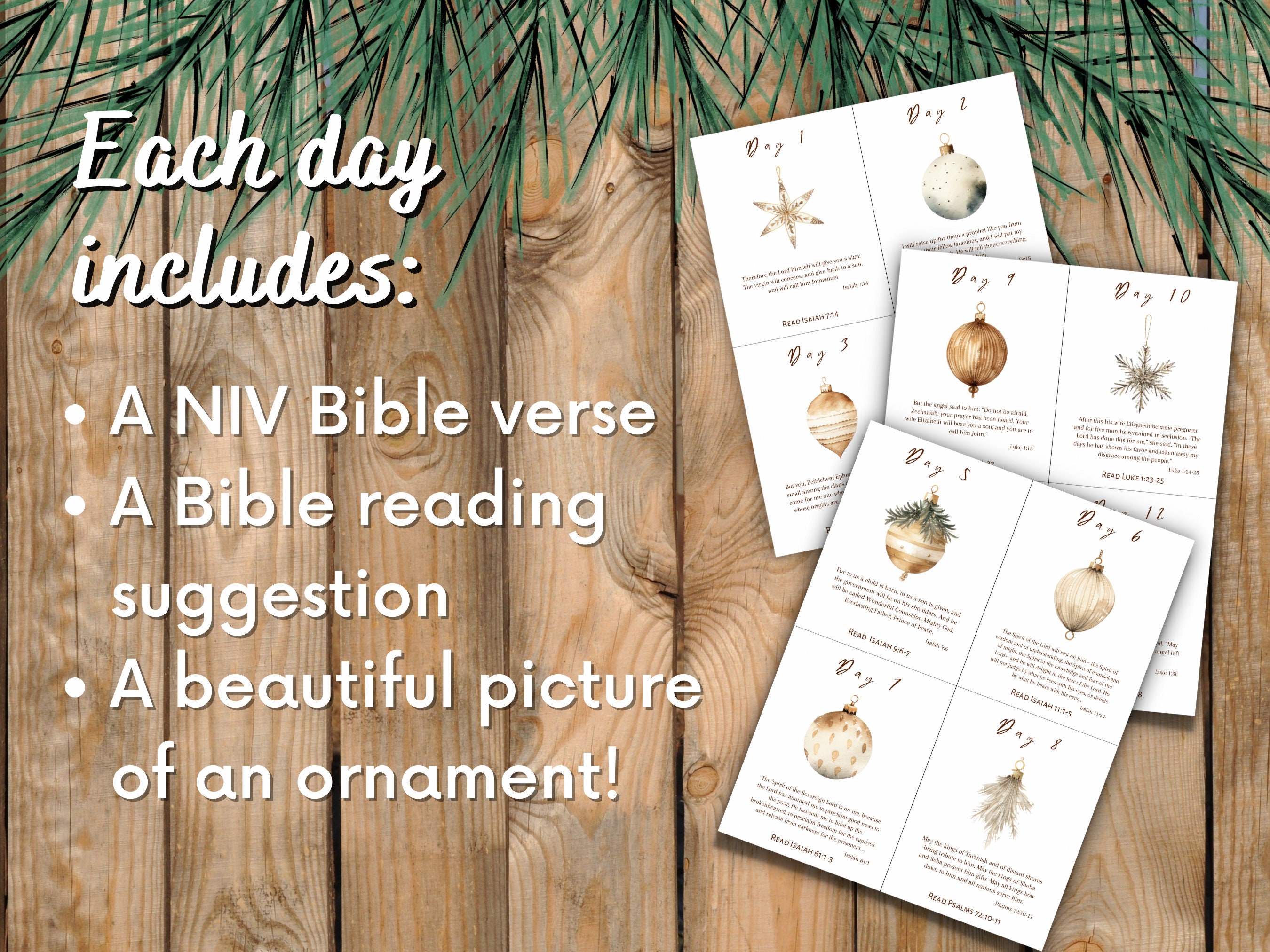 Advent Scripture Cards Women Teens Kids, Nativity Advent Calendar ...