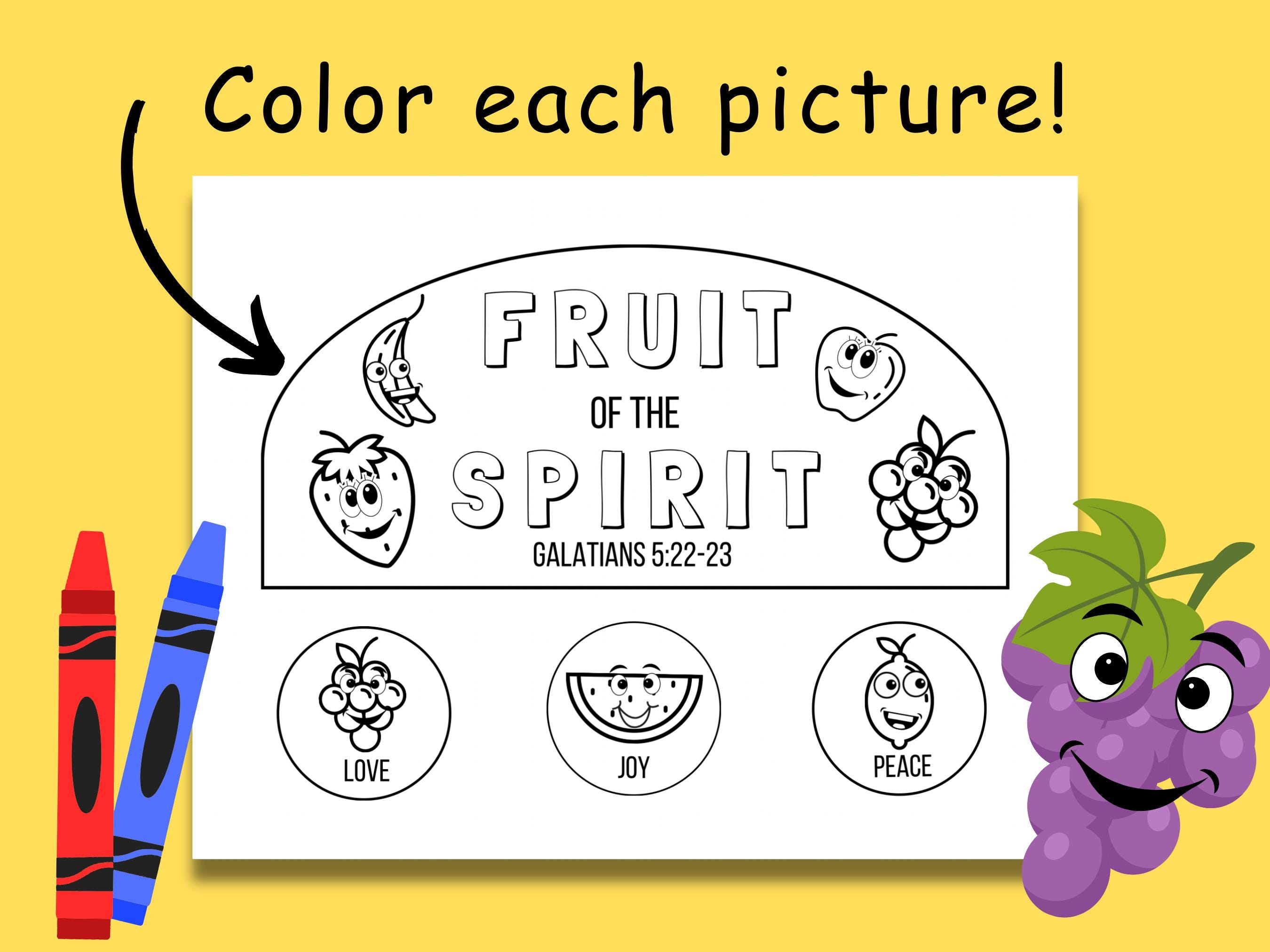 Fruit of the Spirit Mobile Craft Kids, Galatians 5 Christian Bible ...