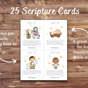 Advent Scripture Cards, Advent Calendar, Nativity Advent Calendar, Kids ...