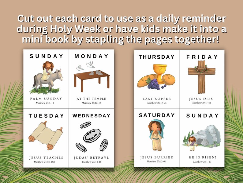 Easter Holy Week Activity Kids, Scripture Coloring Pages, Holy Week ...