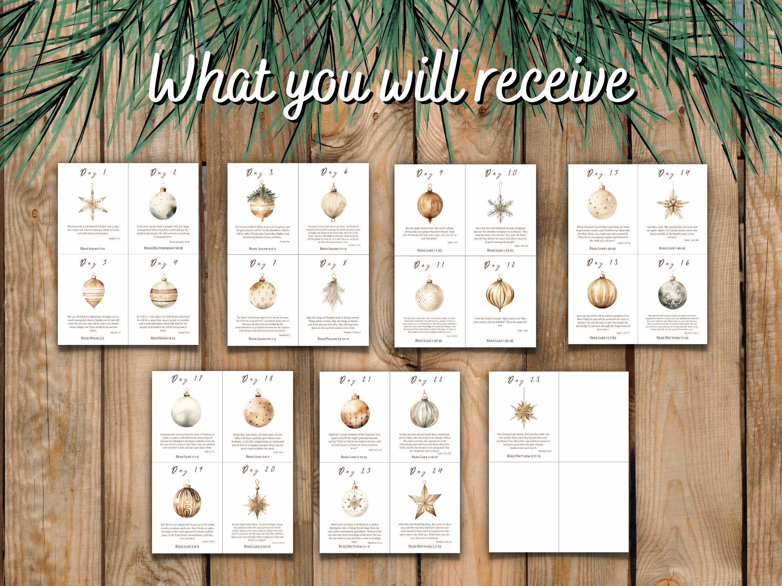 Advent Scripture Cards Women Teens Kids, Nativity Advent Calendar ...