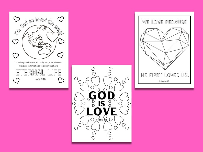 Valentines Day Scripture Coloring Pages Kids Adults, Valentines Day ...