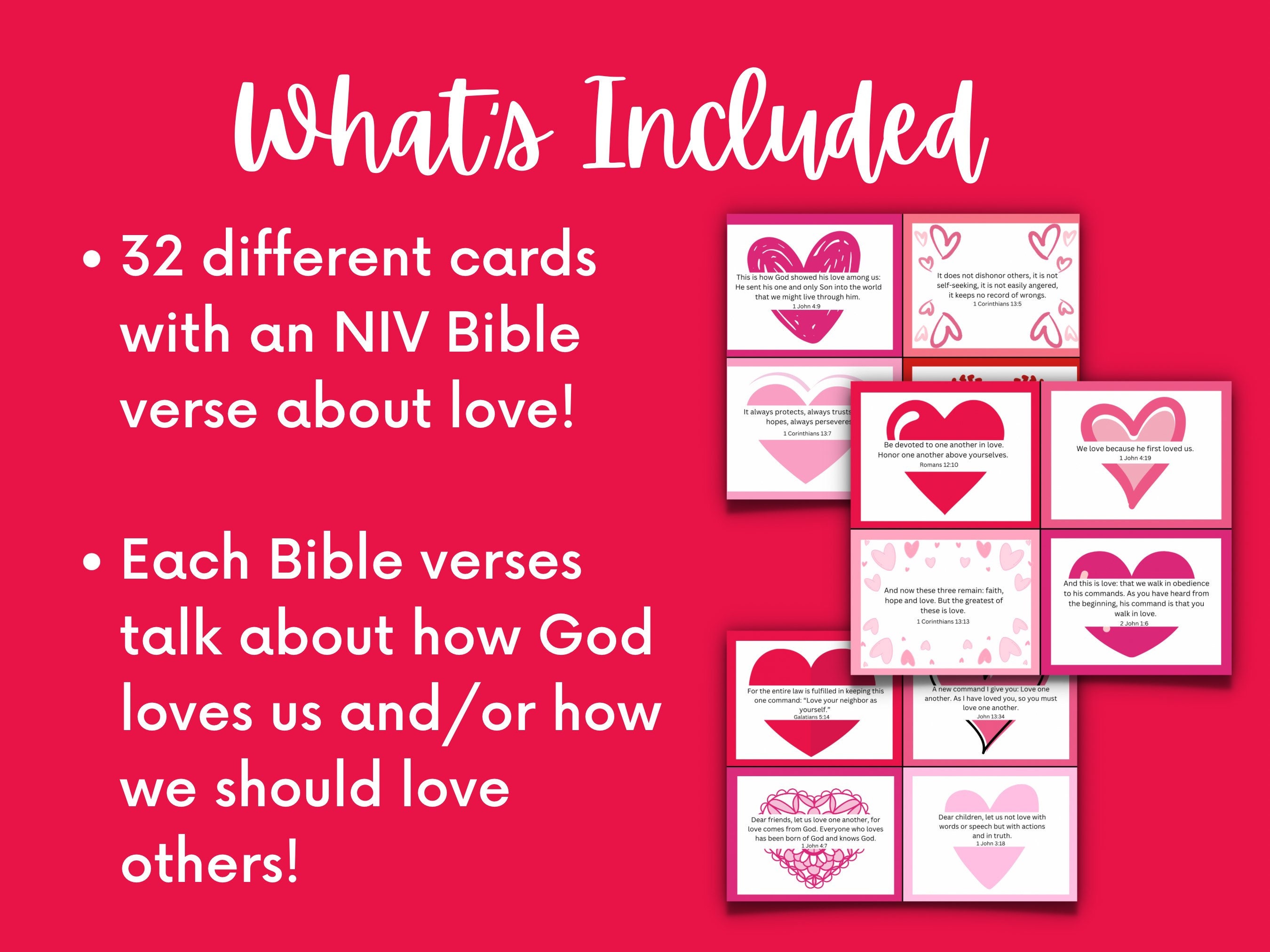 Christian Valentine Scripture Cards Love Bible Cards for Kids - Etsy