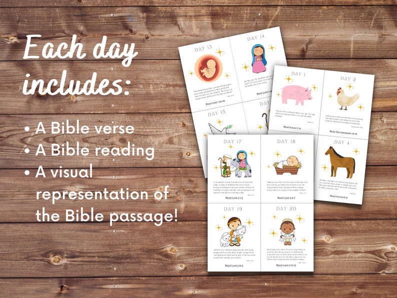 Advent Scripture Cards Advent Calendar Nativity Advent Etsy