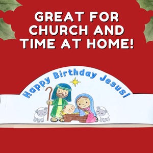Christian Christmas Nativity Craft, Happy Birthday Jesus Crown ...