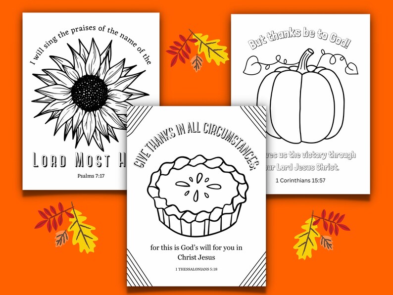 Fall Scripture Coloring Pages: Thanksgiving, Halloween (PDF Download ...