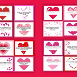 Christian Valentine Scripture Cards, Love Bible Cards for Kids Family ...