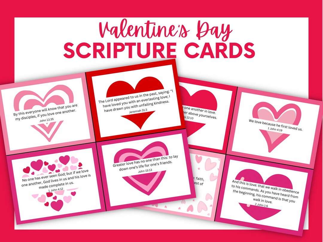 Christian Valentine Scripture Cards Love Bible Cards for Kids - Etsy