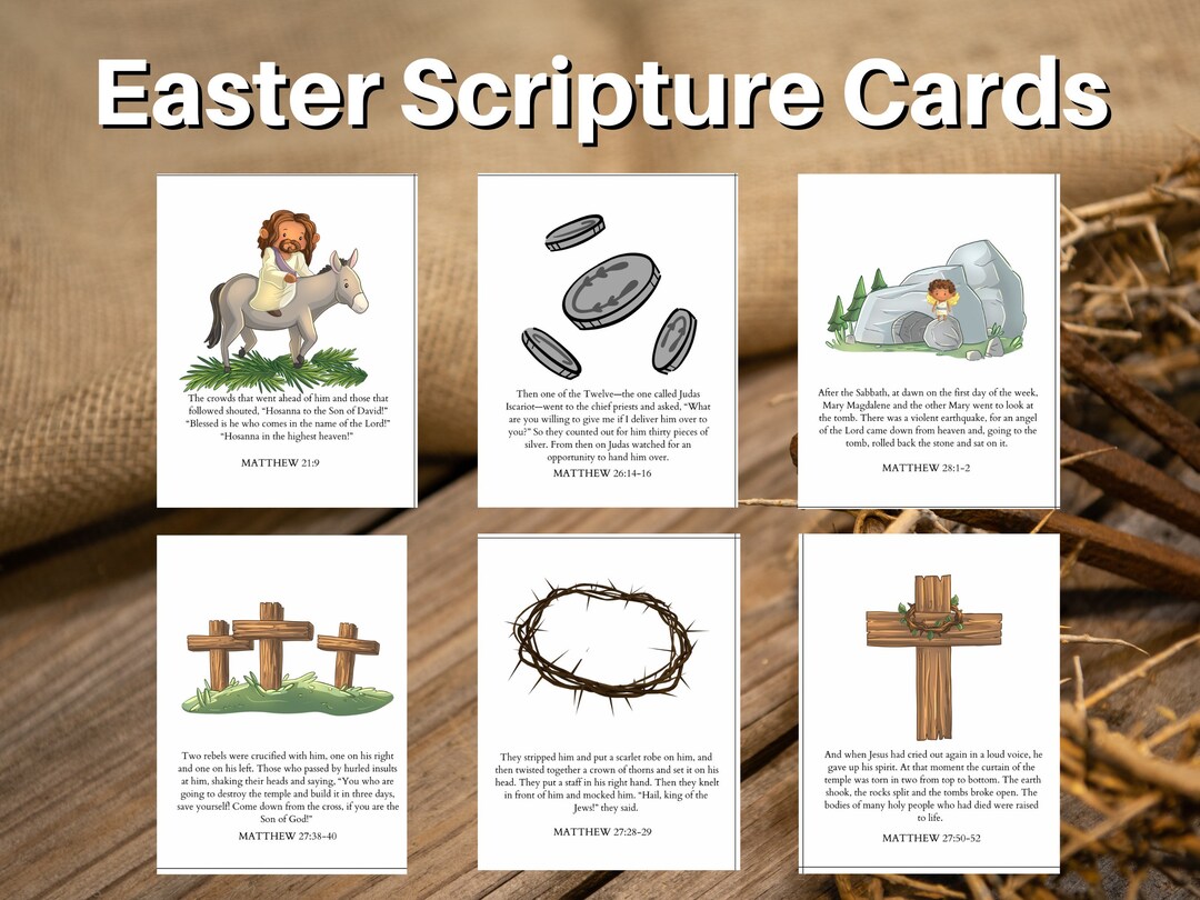 Easter Story Scripture Cards: Holy Week Activity (PDF) - Etsy