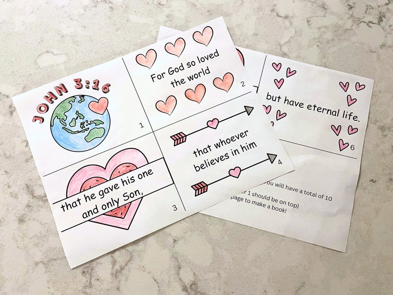 Christian Valentines Day Bible Coloring Pages Craft Kids, John 3:16 ...