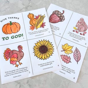 Christian Fall Thanksgiving Book Craft, Scripture Coloring Pages Kids ...