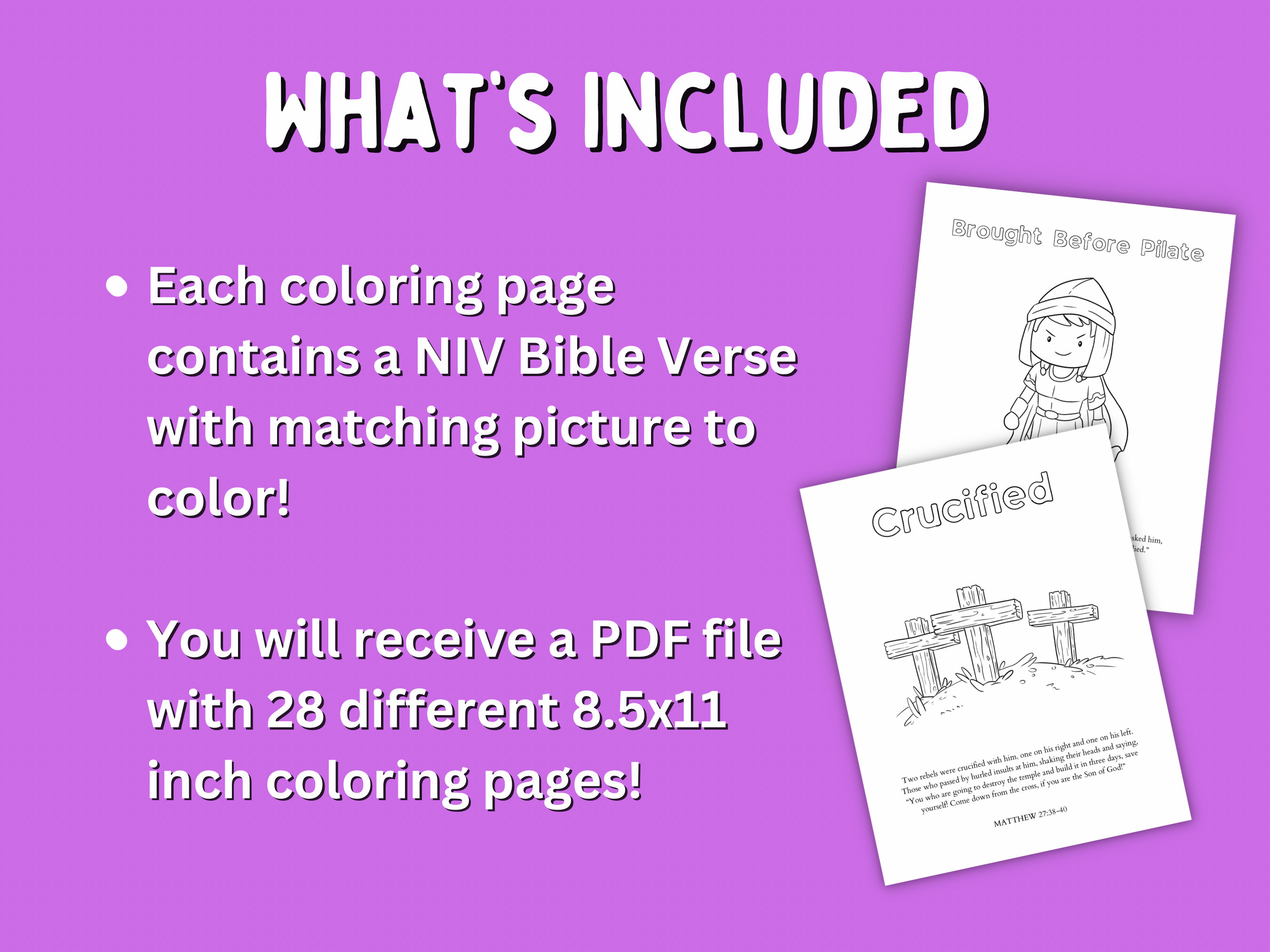 Easter Story Coloring Page, Holy Week Scripture Craft Kids ...