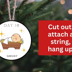 Advent Calendar Ornaments, Nativity Advent Kids Craft, Christian ...